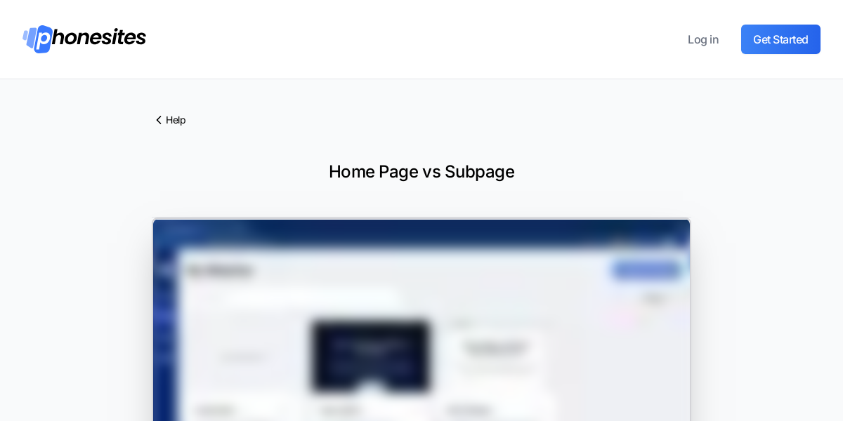 Home Page vs Subpage