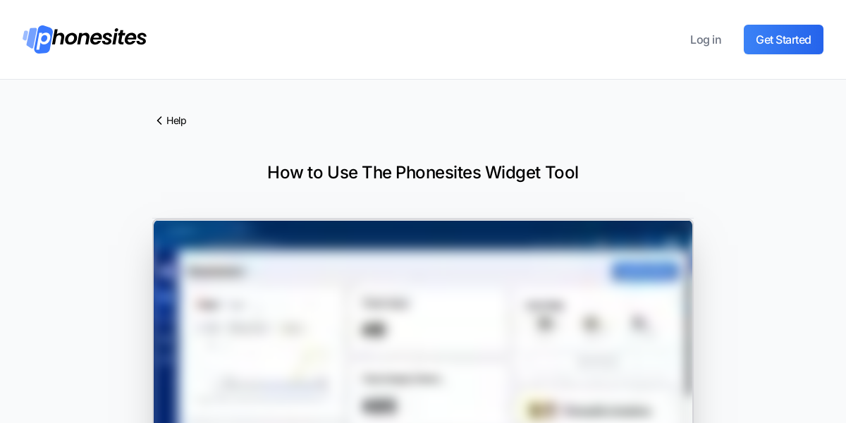 How to Use The Phonesites Widget Tool